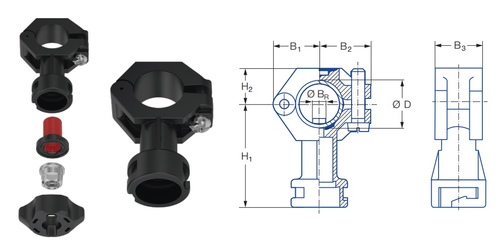 Монтажный хомут "Lechler" 090.003.5E.КА на трубу 20-22 мм